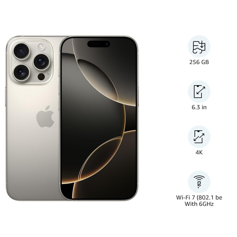 Apple iPhone 16 Pro (Natural Titanium, 256GB) | Best Price India